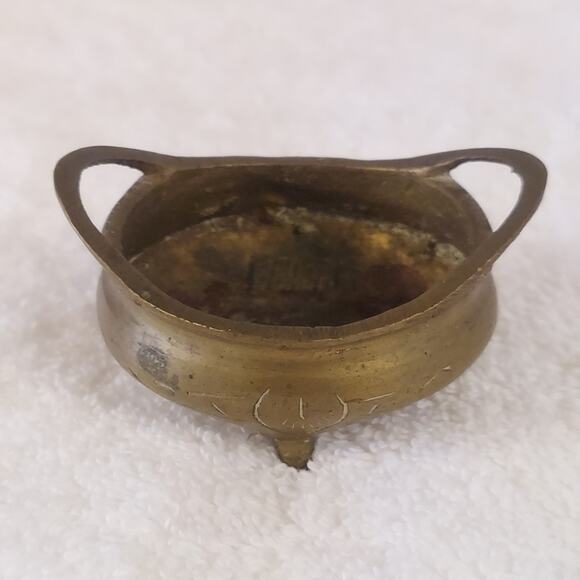 Art | Antique Chinese Seal Marked Brass 3w Tripod Incense Burner Censer ...